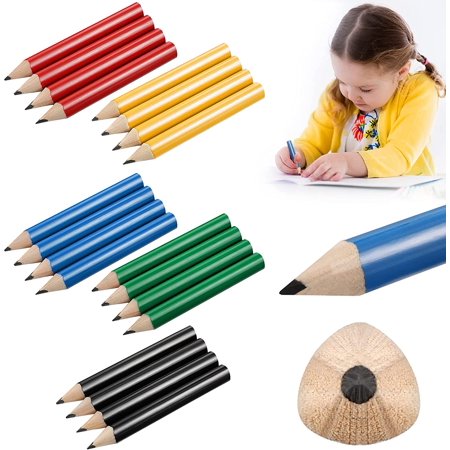 20 Pieces Short Triangular Fat Pencils for Kindergarten and ...
