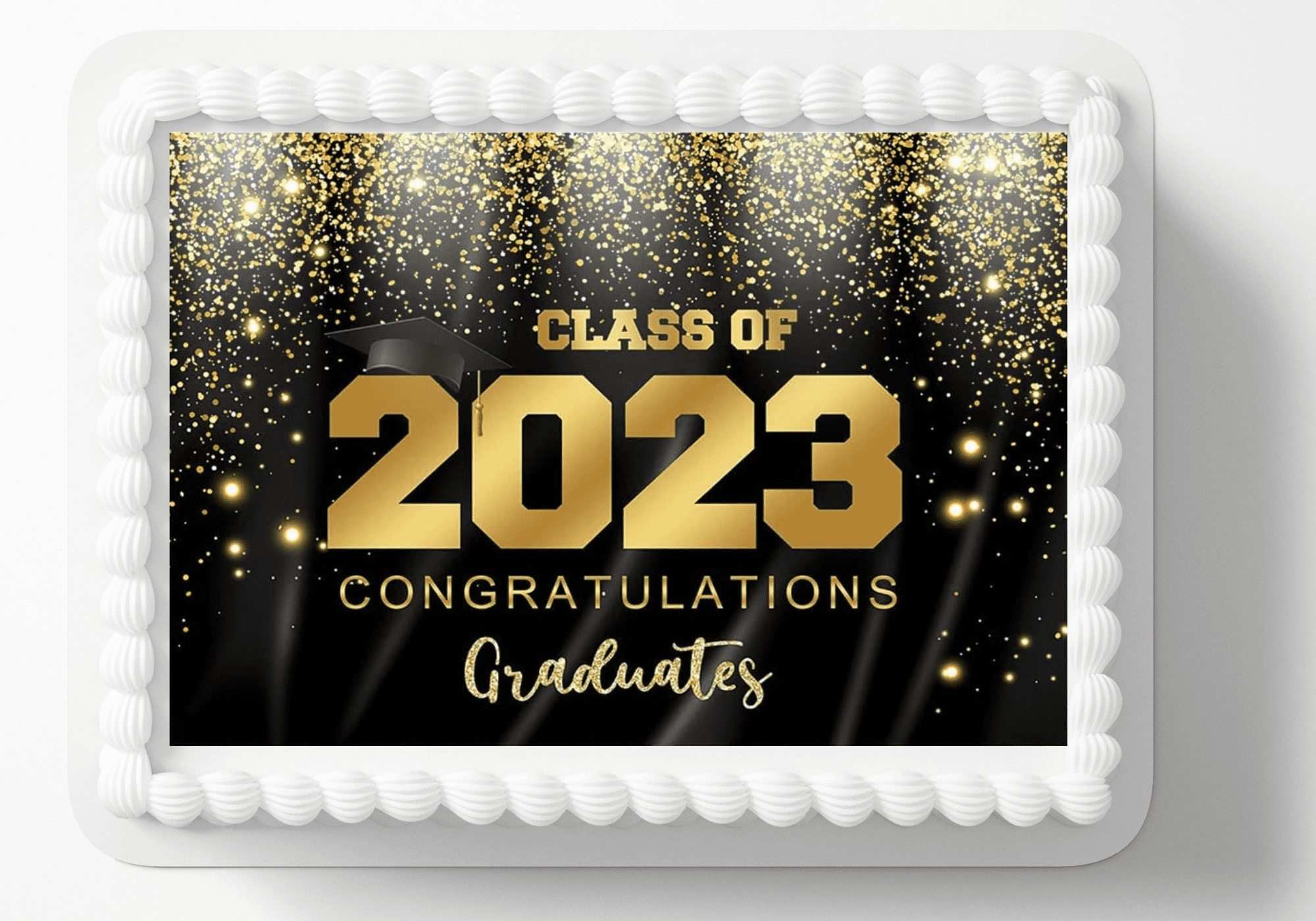 Gold Class Of 2023 Graduates Edible Image Edible Birthday Cake Topper ...
