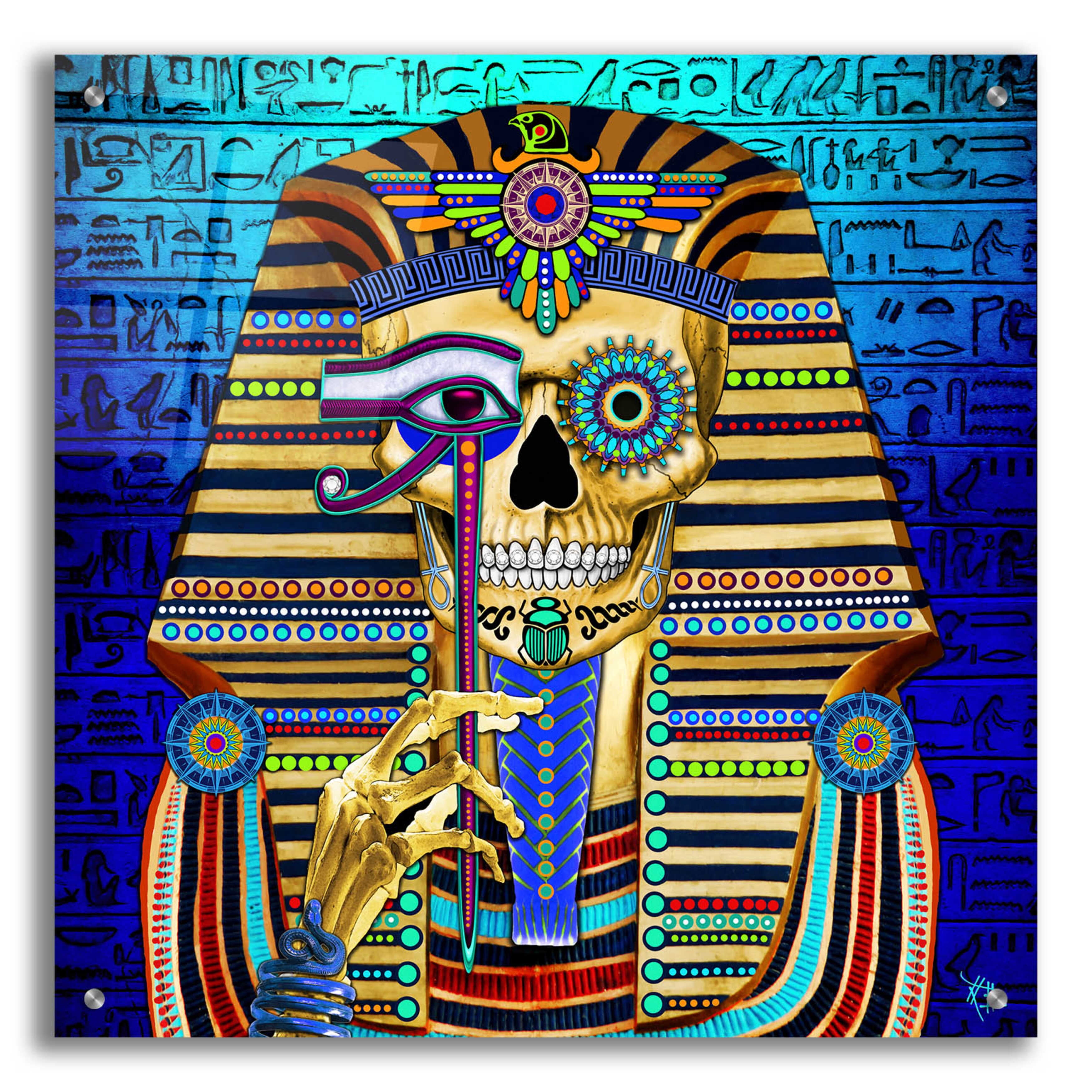 Epic Art 'Funky Bone Pharaoh' by Fusion Idol Arts, Acrylic Glass Wall ...