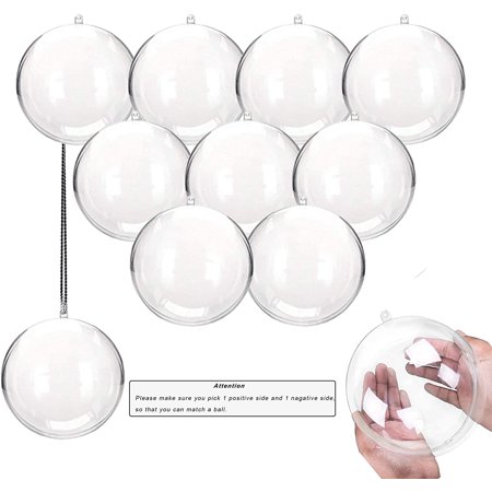 10 Pack 120mm Clear Fillable HHHC Ball,Large DIY Plastic Craft Ornament ...