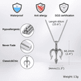 Big Poseidon Trident Pendant for Men, Punk Heavy Vintage 14K White Gold ...