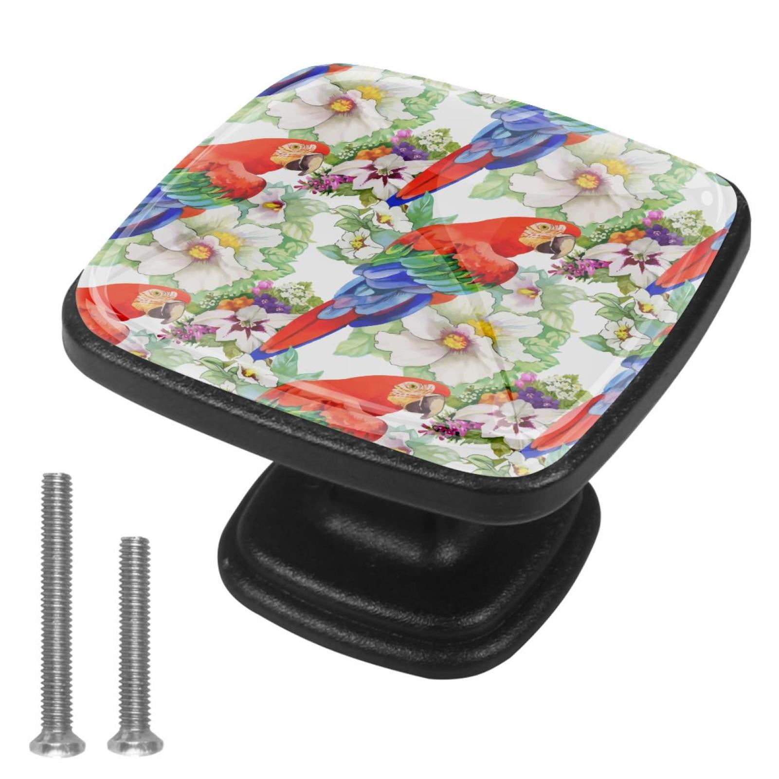 4 Pcs Cabinet Handle Drawer Pulls Bird Knobs with Screws Square ...