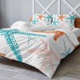 4 Piece Duvet Cover Set Full, Watercolor Coastal Ocean Starfish Soft ...