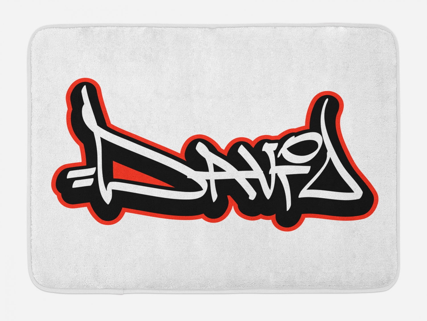 David Bath Mat, Modern Wall Writing Typography Boys Birthday Theme ...