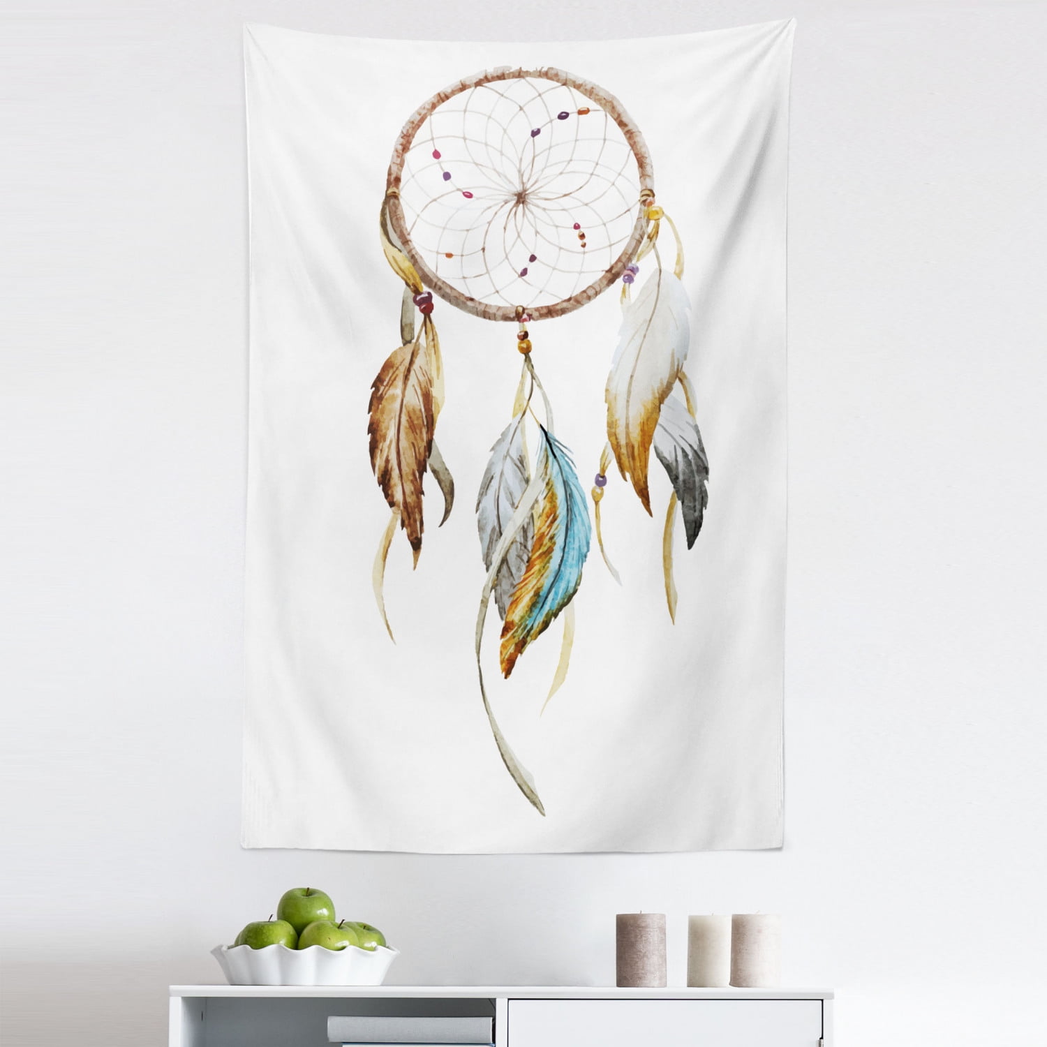 Feather Tapestry, Watercolor Style Ornament Dream Catcher Elements ...