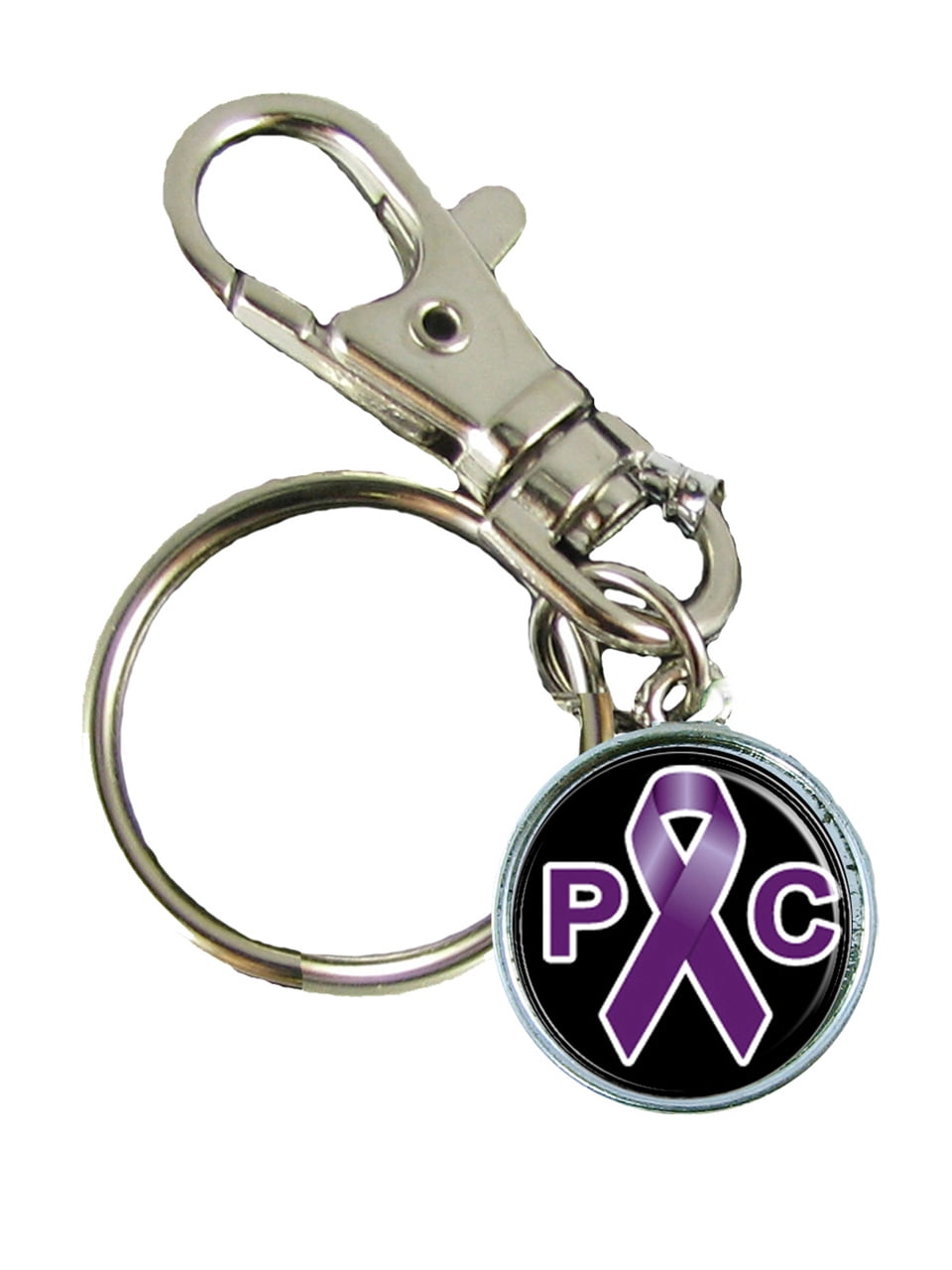 Pancreatic Cancer Awareness Keychain Support Silver Plated Jewelry Key ...