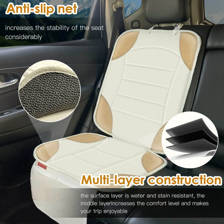 Sinvitron Car Seat Protector for Car Seat Car Seat Cushion for Leather and Fabric Seats 2 Mesh Pockets Non Slip Bottom Waterproof Protectors for Vehicles 2 Pack Walmart