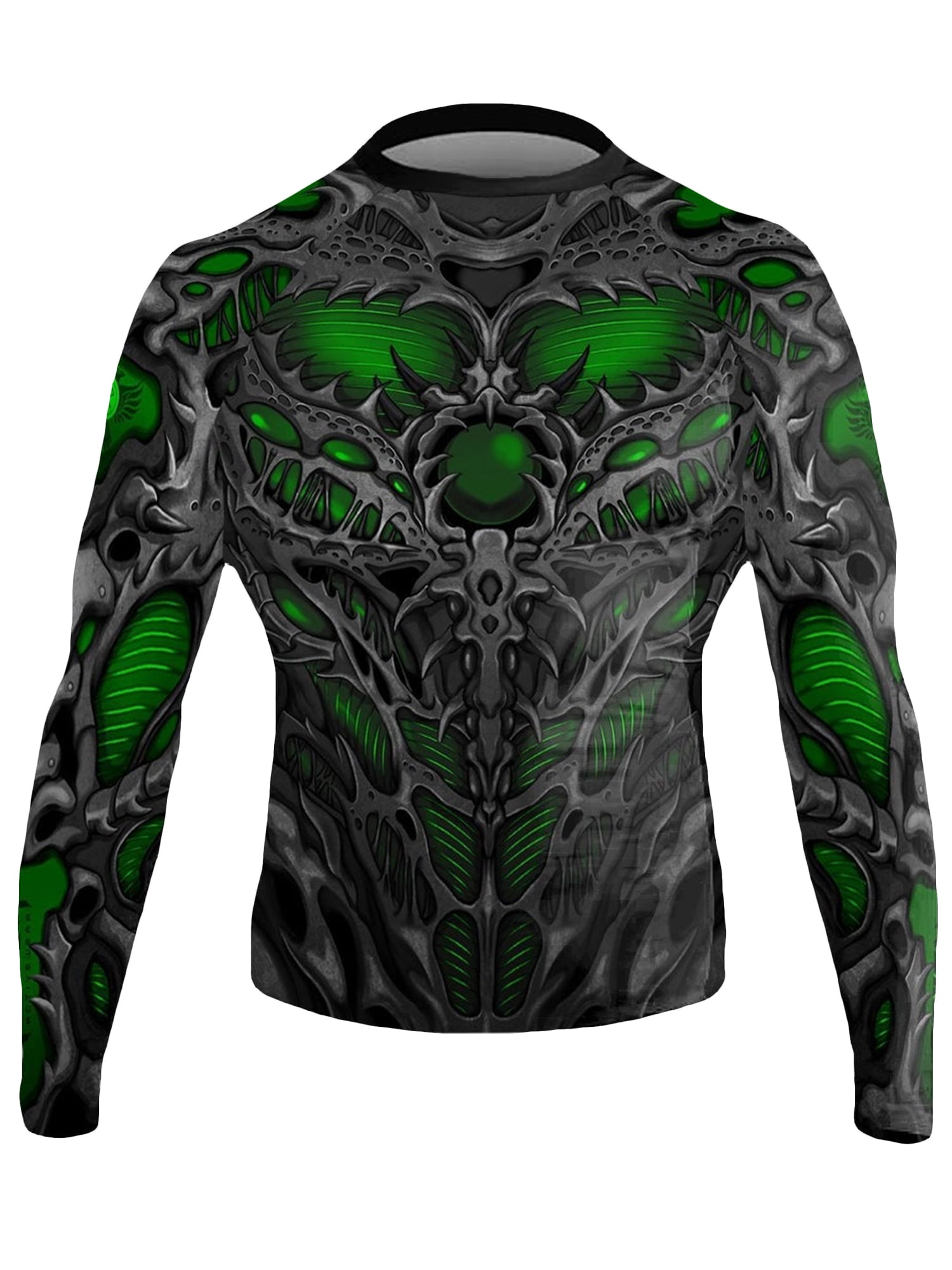 Raven Fightwear Men's Biomechanical BJJ Rash Guard MMA Green - Walmart.com