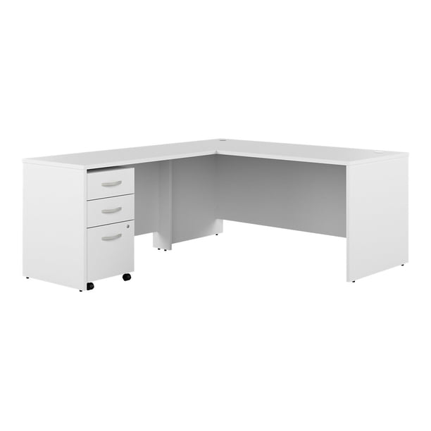 BBF Studio C - Desk - L-shaped (right) - white - white base - Walmart.ca