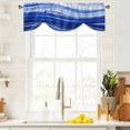 Abstract Fluid Art Tie Up Valance Curtains Retro Blue Gradient Oil ...