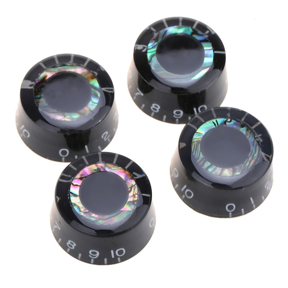 4 Abalone Ring Black Les Paul Custom Control Speed Dial Knobs Black A ...