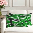 Abstract Green Waves Pillow Covers Set of 2, Modern Minimalist Green ...
