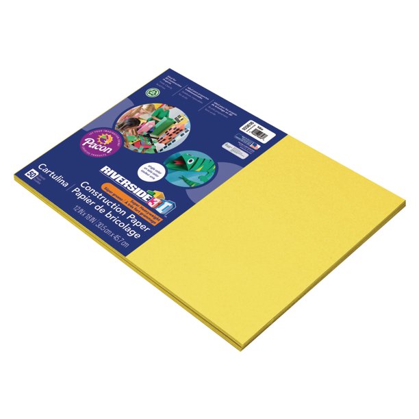 Pacon Riverside Construction Paper, 12" x 18", Yellow-Green - Walmart.com