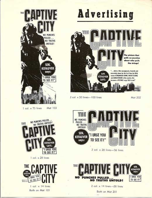 The Captive City - movie POSTER (Style B) (11" x 17") (1952) - Walmart.com