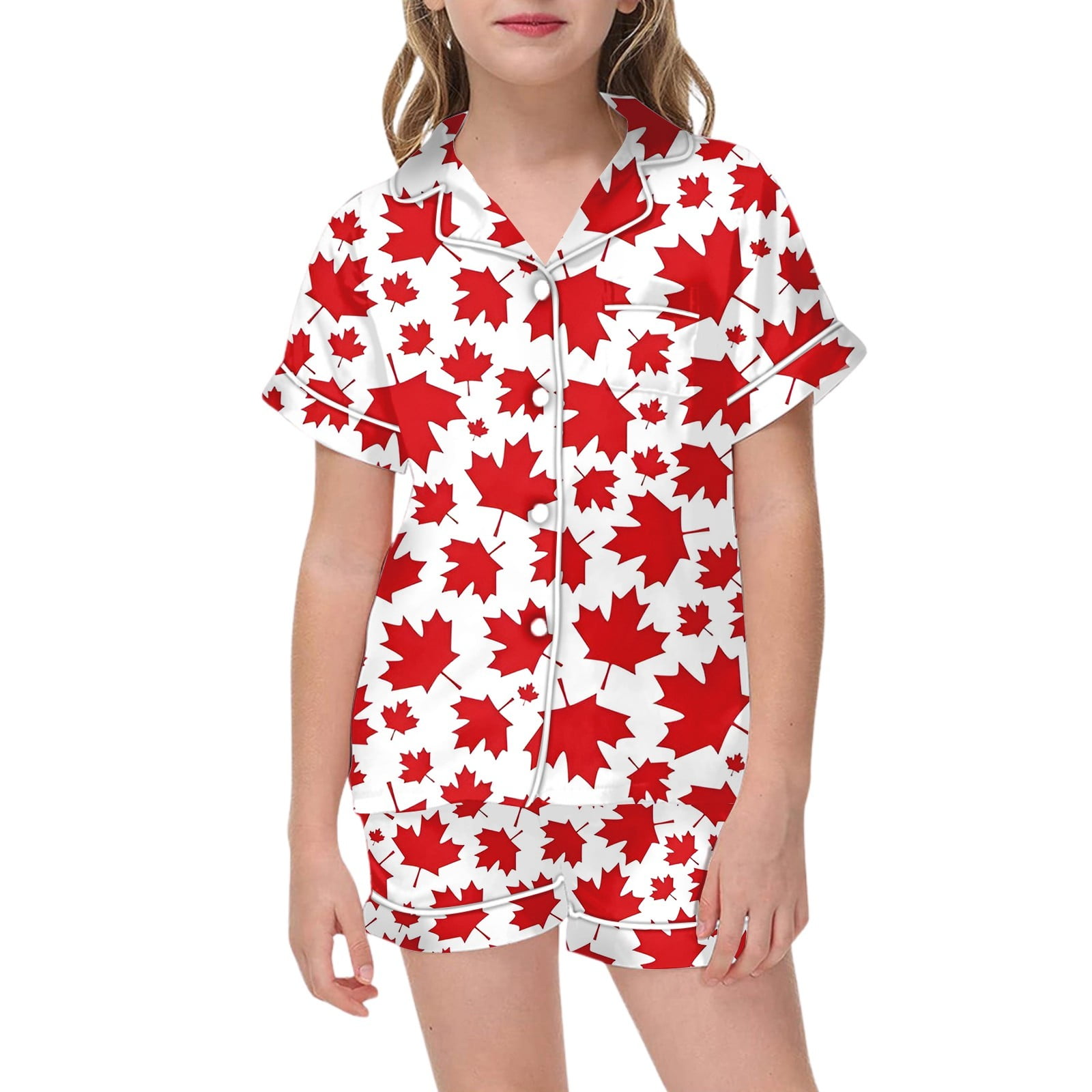 Click here for Zcn001 Pyjama Enfant Fille Canada Day Maple Leaf P... prices
