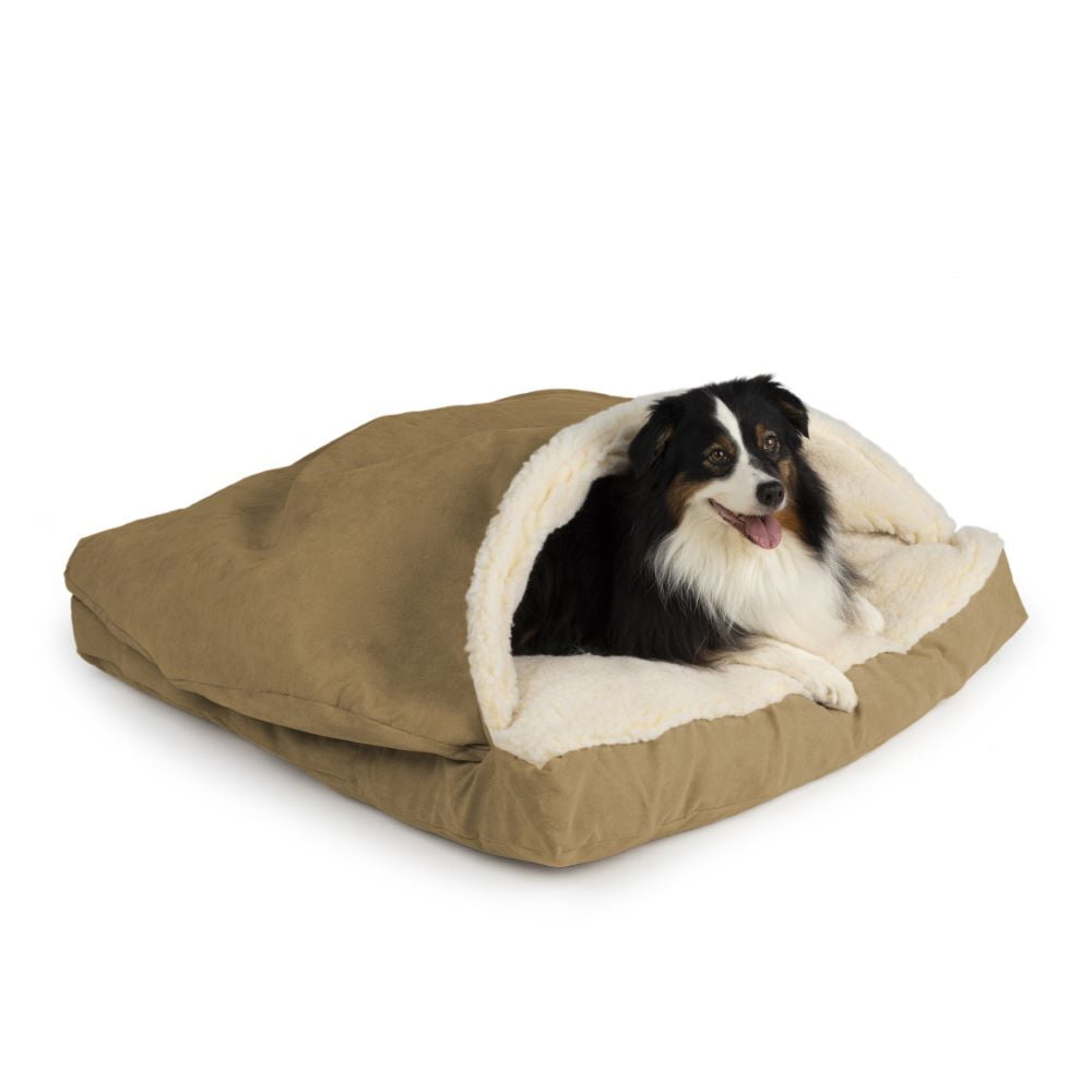 Snoozer Cozy Cave Square Pet Bed, Large, Camel, Hooded Nesting Dog Bed ...