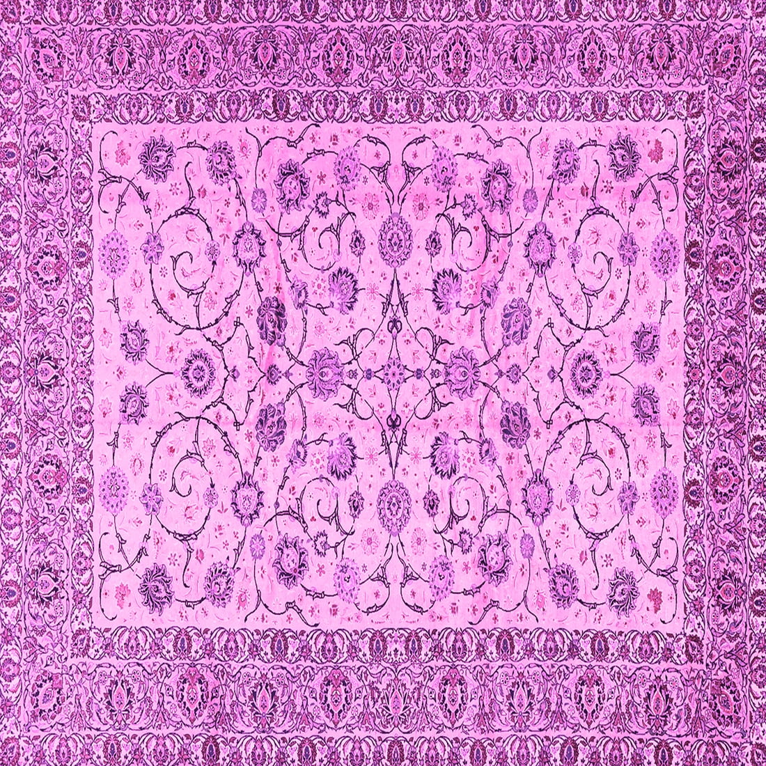 Ahgly Company Indoor Square Persian Pink Traditional Area Rugs, 8 ...