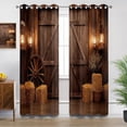 Barn Door Blackout Curtains, Rustic Farmhouse Window Drapes for Bedroom ...