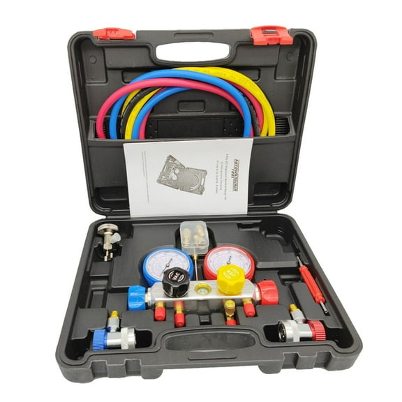 Refrigeration Digital Manifold Gauge Set HVAC Pressure Meter Kit 2 ...