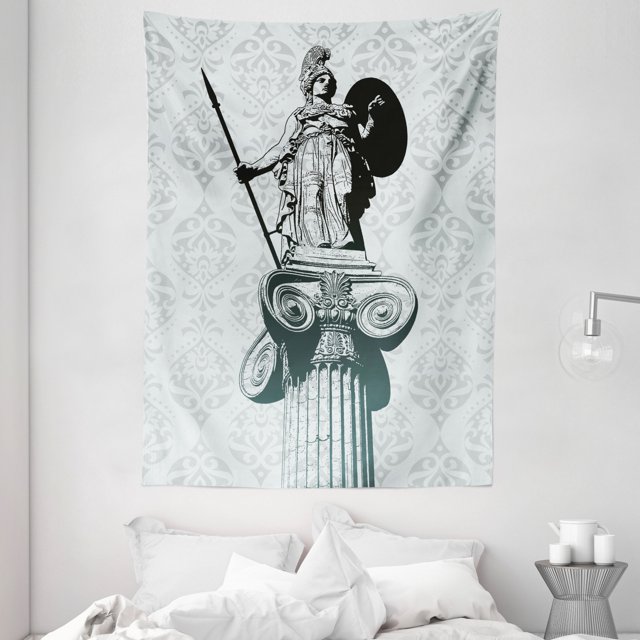 Sculptures Tapestry, Statue of Athena on Baroque Background Ancient ...