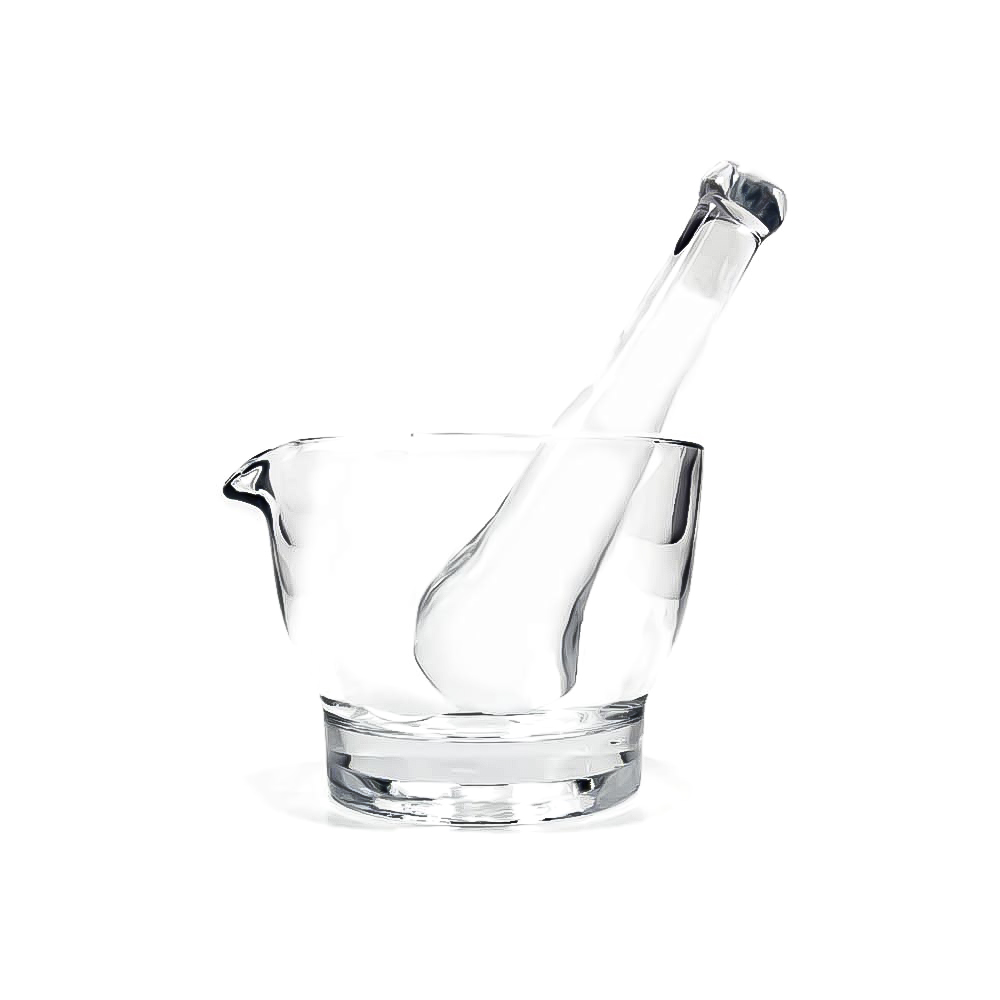 4-3/4 in. 12cm Variety Glass Clear Glass Mortar And Pestle Sets; O.D ...
