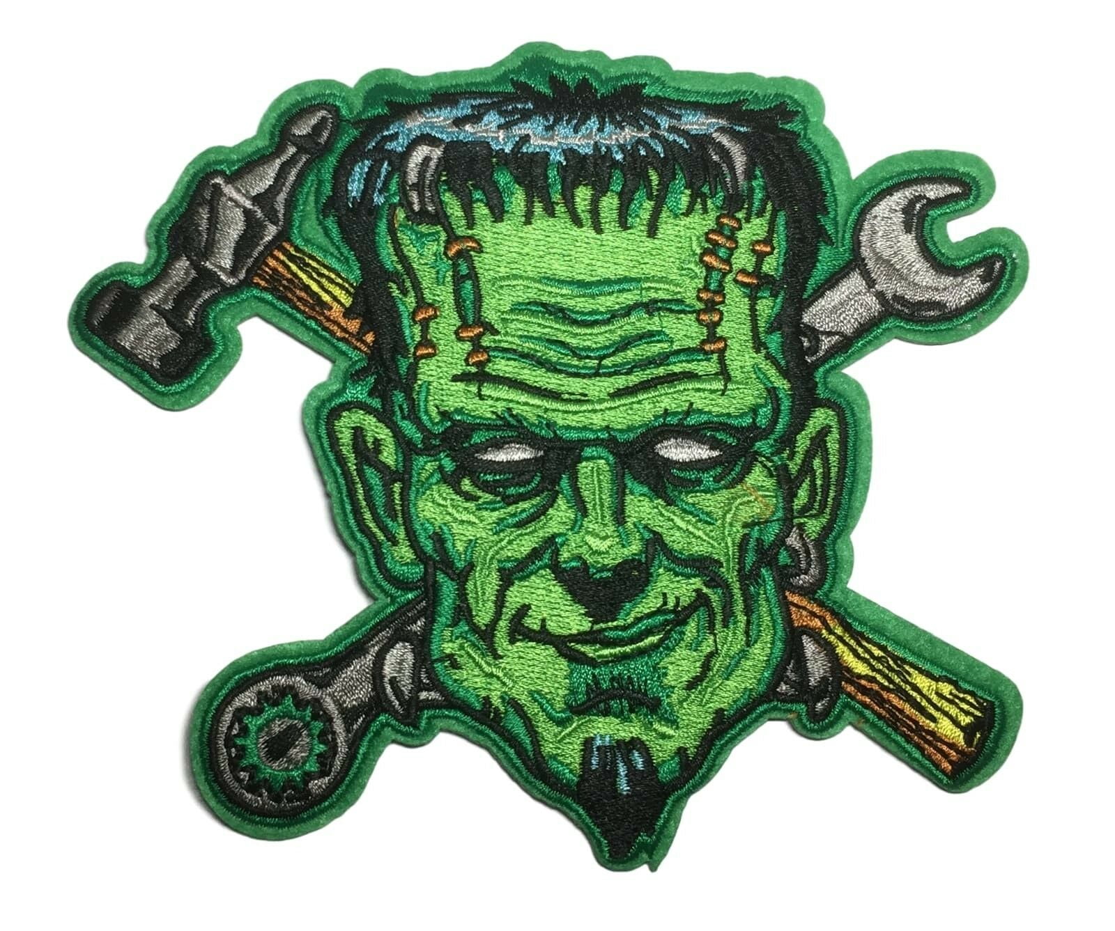 Frankenstein Monster 5 1/2" Wide Embroidered Iron On Patch - Walmart.com
