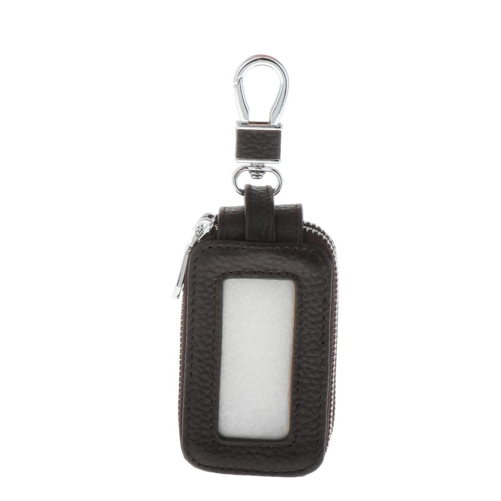 Mens Leather Car Keychain Bag Double Purse Key Holder Organizer Wallet ...