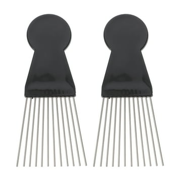 Frcolor Metal Comb Pick Hair Afro Picks Steel Beard Smooth Fork ...