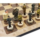 WW2 US vs GERMANY CHESS SET W/ 17" Rustic Maple & Ebony Color Board ...