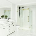 VIGO Winslow 34 in. L x 46 in. W x 74 in. H Frameless Sliding Rectangle Shower Enclosure in ...