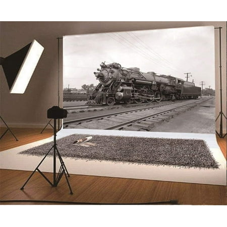 BSDHOME 7x5ft Photography Backdrop Locomotive Vintage Old Train ...