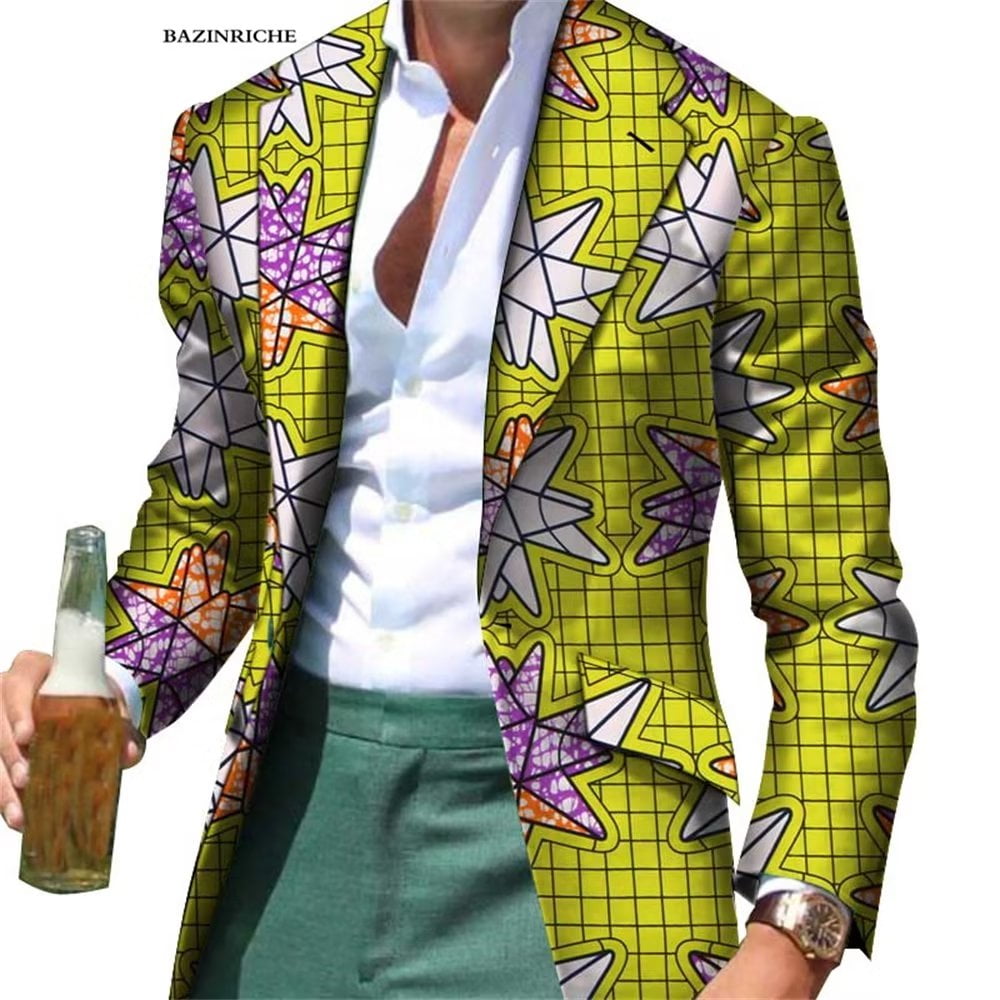 Fancy Suit Blazer Jackets Formal Coat Dashiki Party African Men Clothes ...