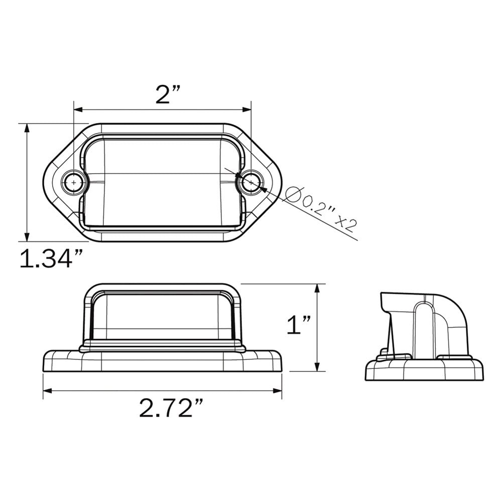 Optronics LPL31CB - 2.72" LPL31 Series License Plate White LED Light ...