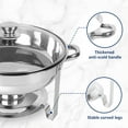 IMACONE Chafing Dish Buffet Set,5Qt 4 Packs Stainless Steel Round Catering Warmer Set with Glass ...