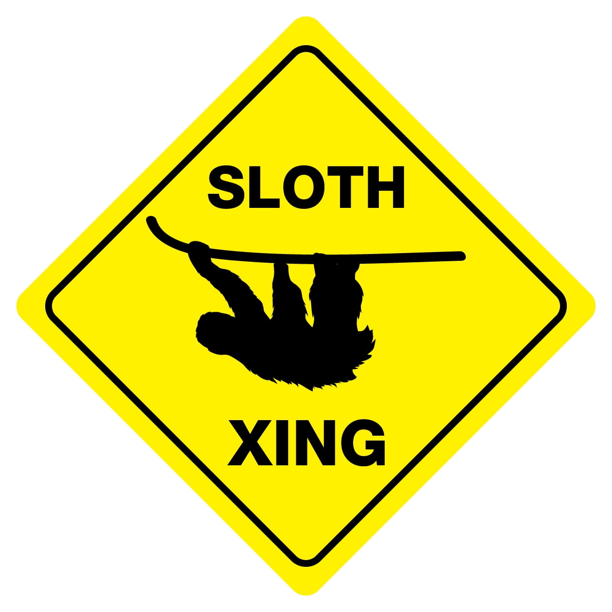 SLOTH CROSSING Animal Funny Novelty Xing Sign - Walmart.com
