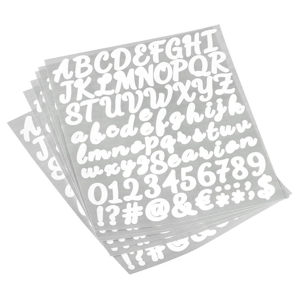 Self Adhesive Vinyl Letter Alphabet Number Stickers,White 1" 76 Count ...