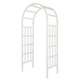 Zimtown 86'' Vinyl Garden Arbor Arch, Outdoor Backyard Trellis for ...