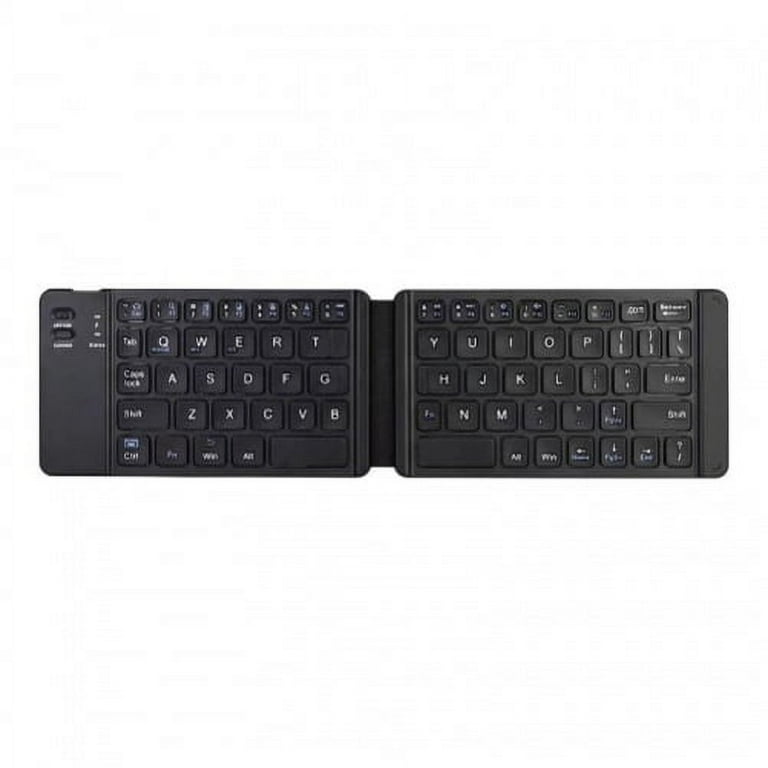 Folding Wireless Keyboard for LG V40 ThinQ Rechargeable Portable Compact N6R Black