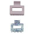 Tayshia by Scunci Large Rectangular Cutout Claw Clips, Lilac and Blue ...