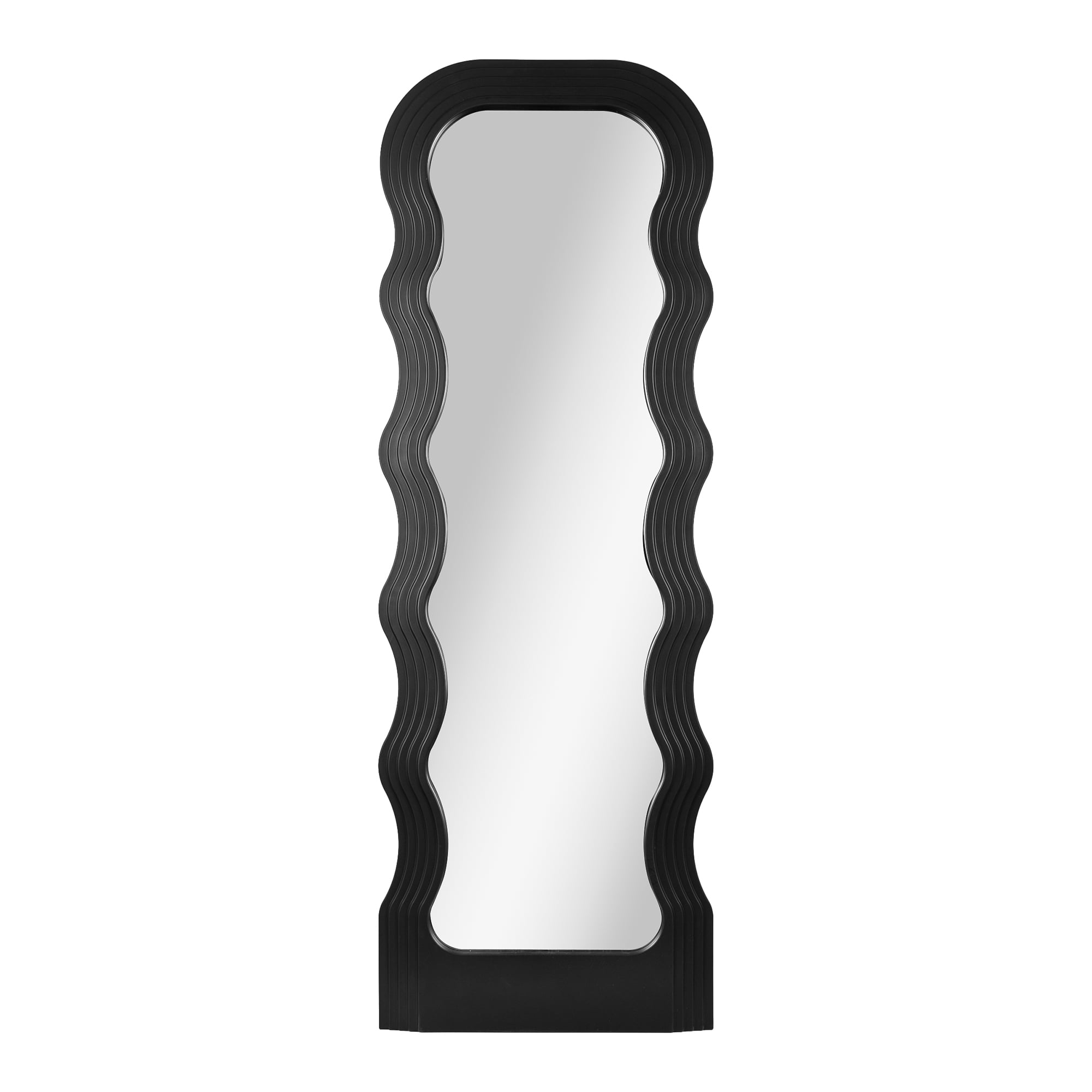 Click here for Mainstays Wavy Floor Framed Mirror  Black Finish... prices