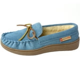 Alpine Swiss Sabine Womens Suede Shearling Moccasin Slippers with ...