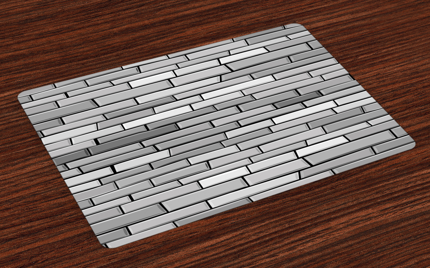 Grey Placemats Set of 4 Illustration of Brick Wall Contemporary ...