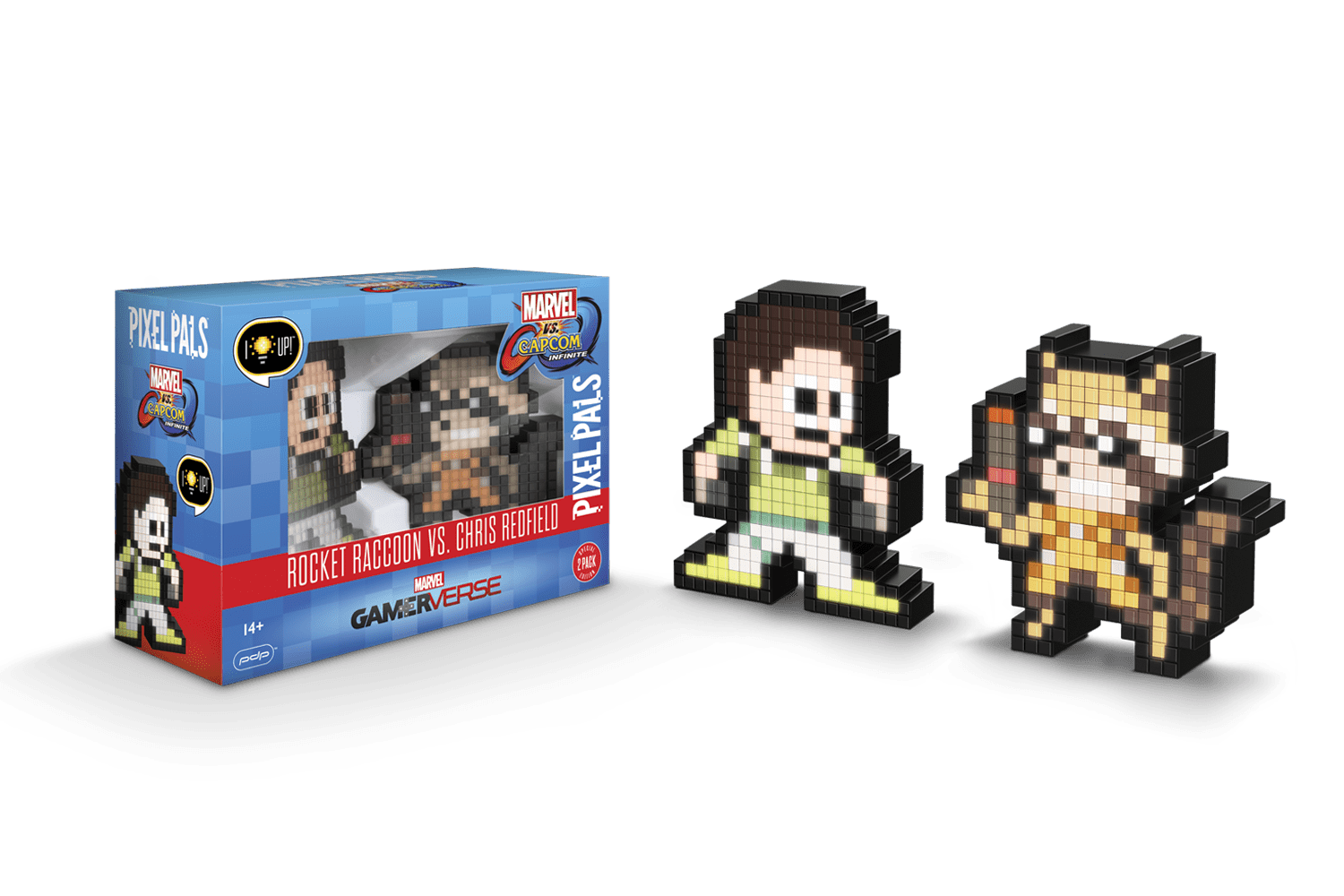 Pixel Pals Rocket Raccoon vs. Chris Redfield (Marvel vs. Capcom ...