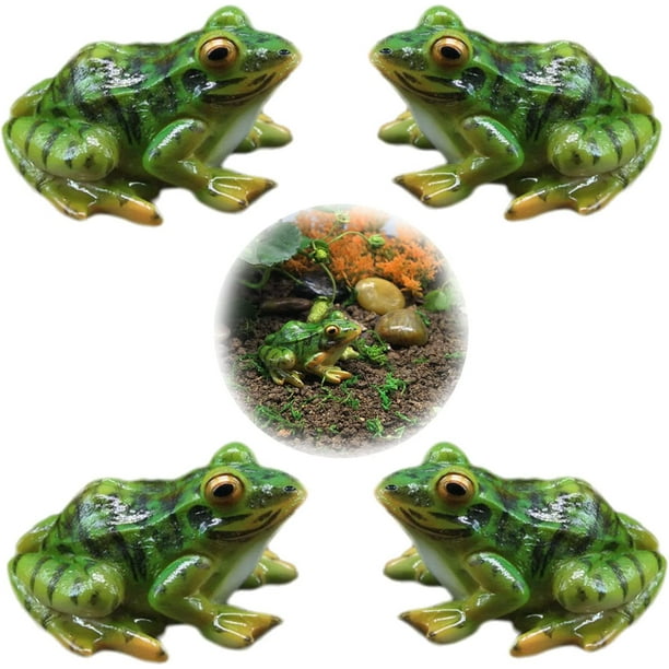 Miniature Frog Decoration 4 Pieces Resin Frogs Mini Frog Figurine Resin ...