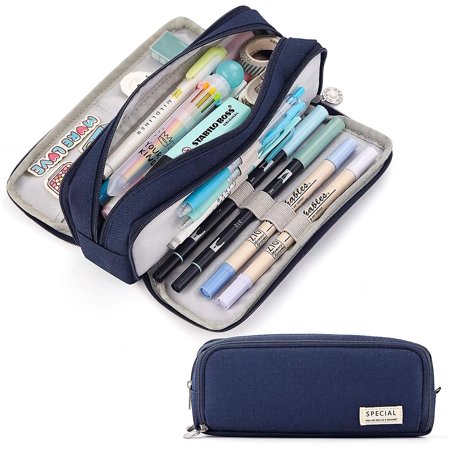 Kawaii Large Capacity Pencil Case 3 Compartment Pouch Pen Bag Double ...