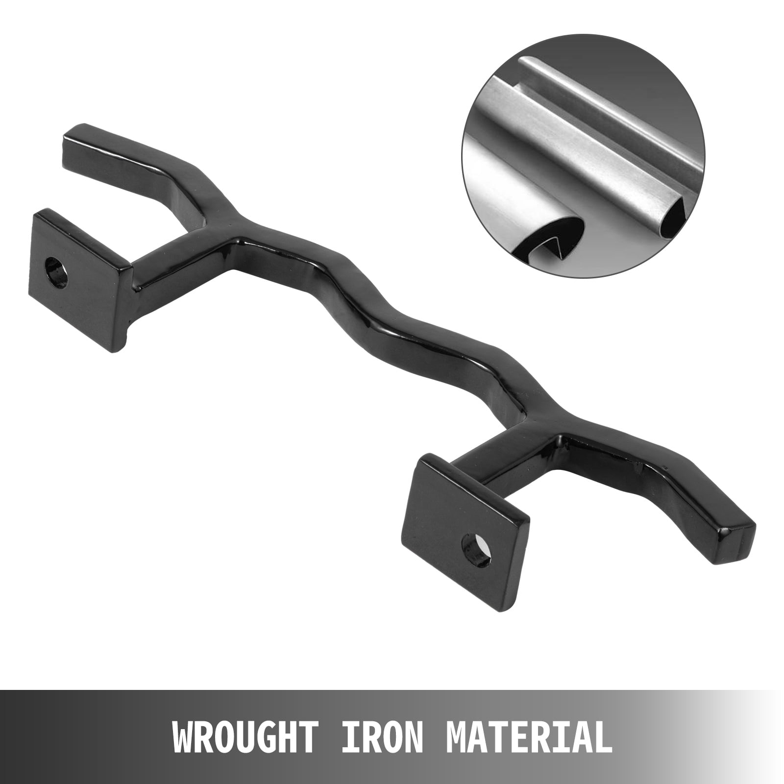 Buy VEVOR 1-2 Steps Handrail Wrought Iron Stair Railings Wall Mounted ...