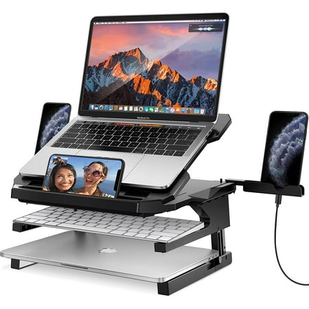 AboveTEK Laptop Stand, 20 Angles Two-Layer Height Adjustable Laptop ...