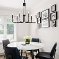 6-Light Candle Style Modern Chandelier for Dining Room Black - Walmart.com