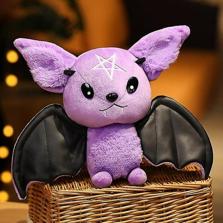 Dark Style Vampire Bat Plush Punk Toy Stuffed Black Purple Bat Plush ...
