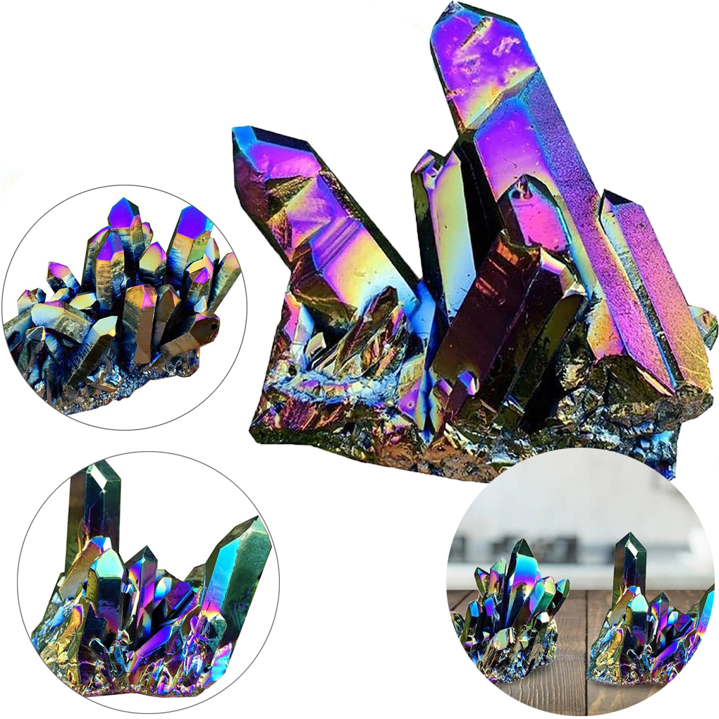 DESTYER Natural Colorful Rainbow Crystal Stone Natural Rock Crystal ...